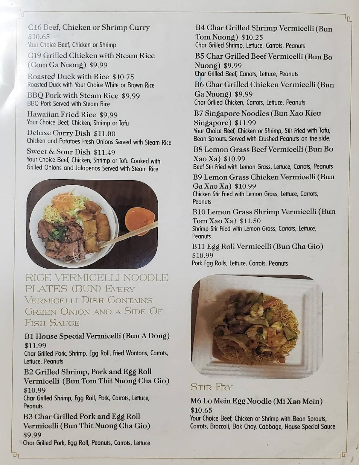 Menu at Pho A Dong Restaurant, Las Cruces
