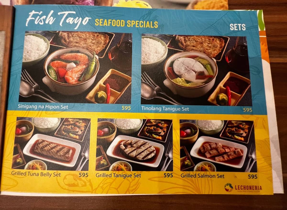Menu at Lechoneria restaurant, Pasay