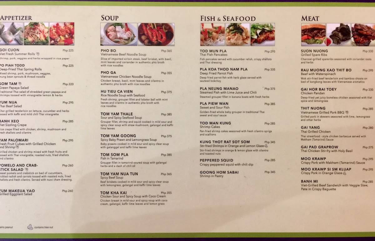 Menu at Lemon Grass restaurant, Cebu City, ayala center cebu