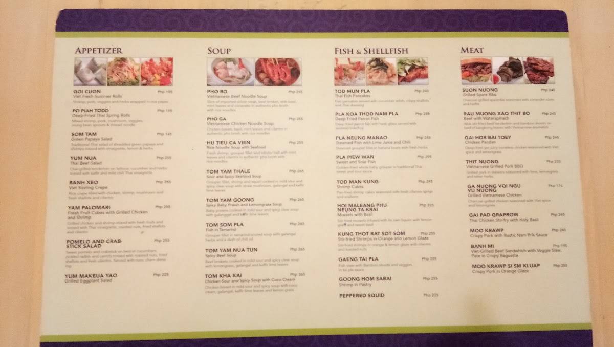 Menu at Lemon Grass restaurant, Cebu City, ayala center cebu