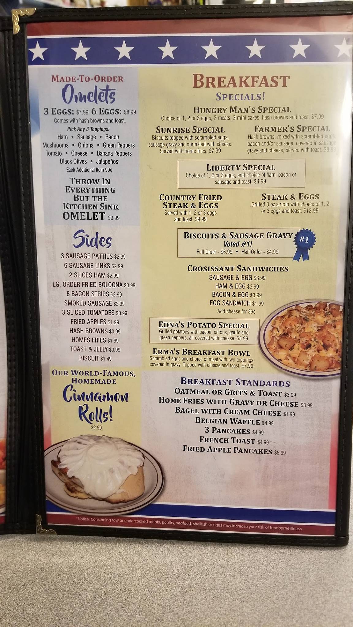 Menu at Liberty Bell Restaurant, Liberty