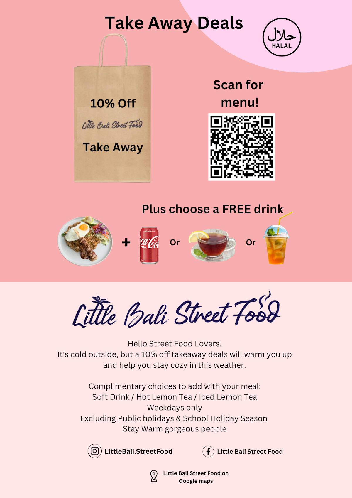 Menu at Little Bali Street Food restaurant, Surfers Paradise