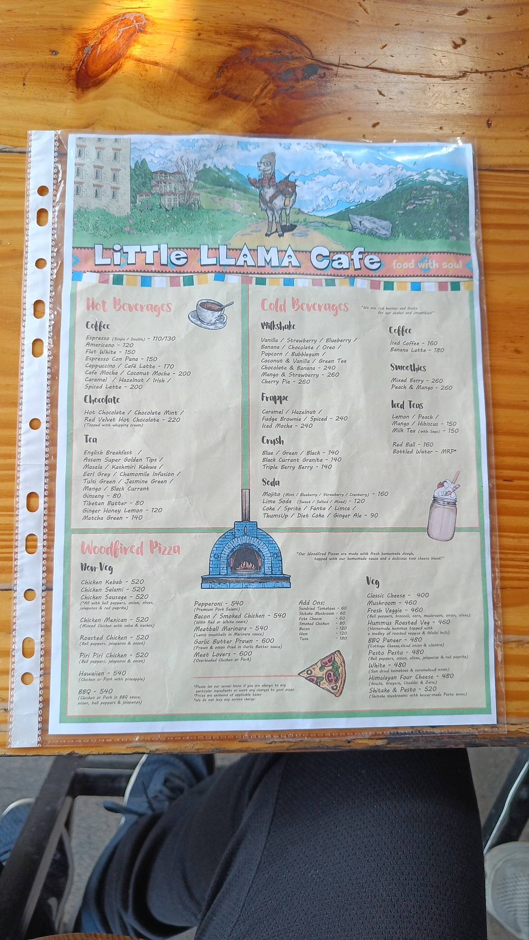 Menu at Little Llama Cafe, Mussoorie, 1