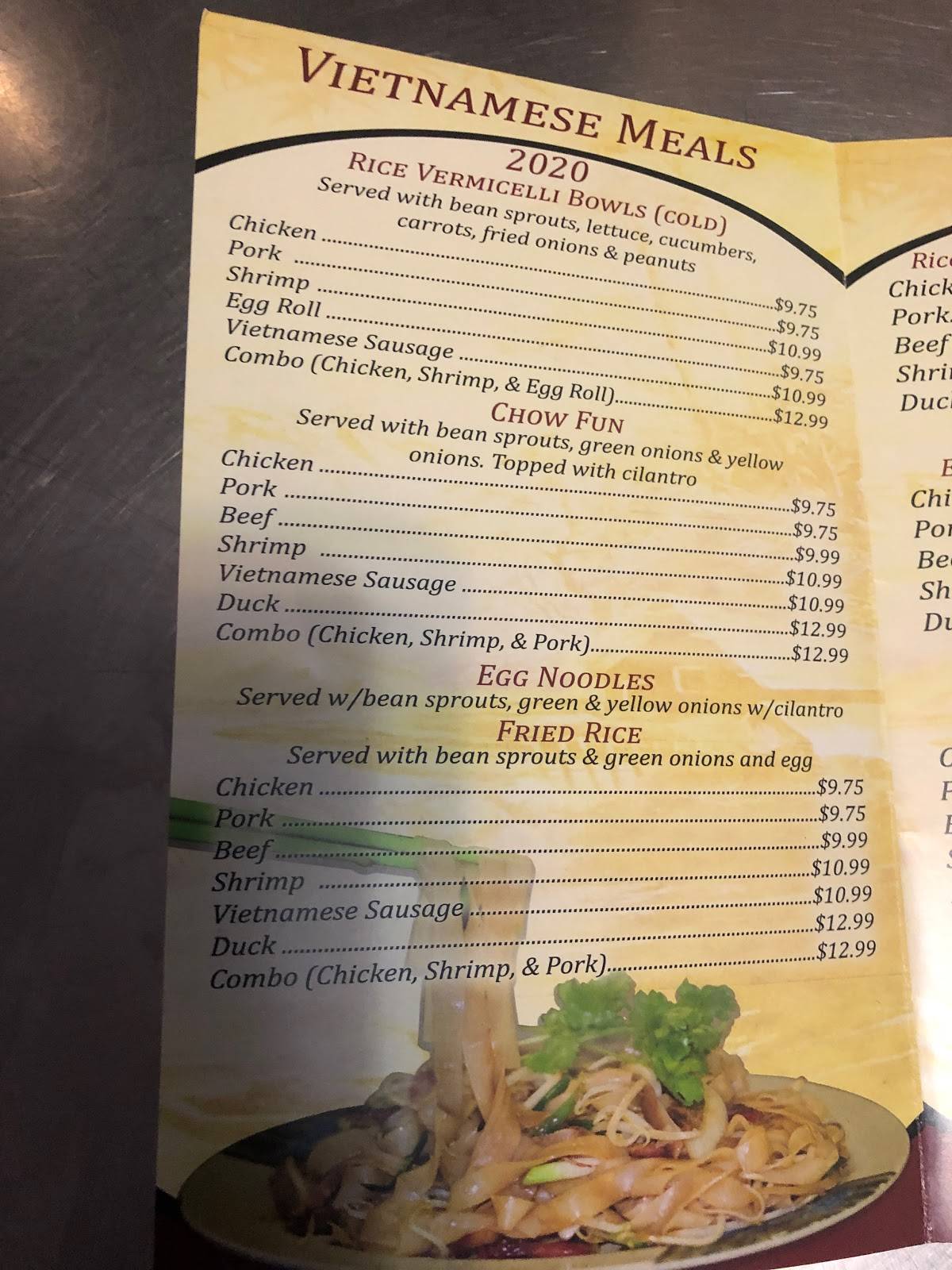 Menu at Little Saigon Restaurant, Las Vegas