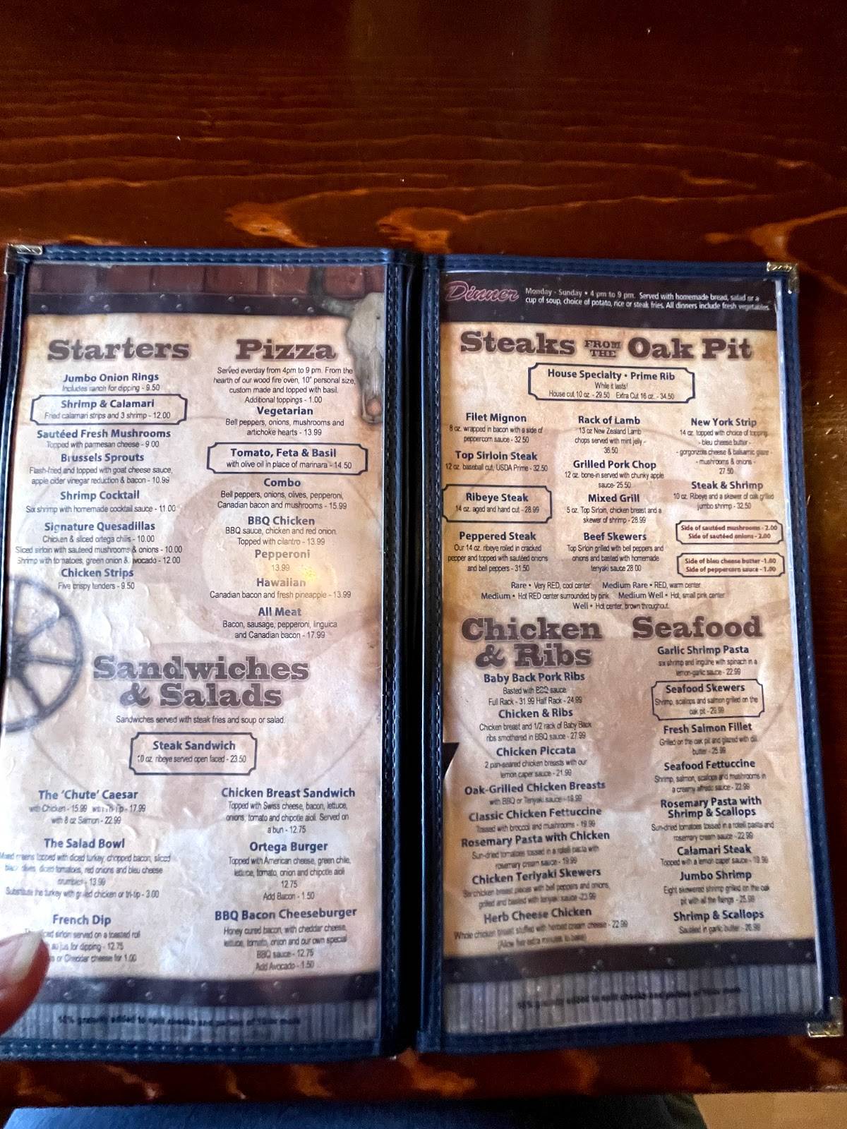 Menu at Loading Chute Restaurant and Barn, Creston