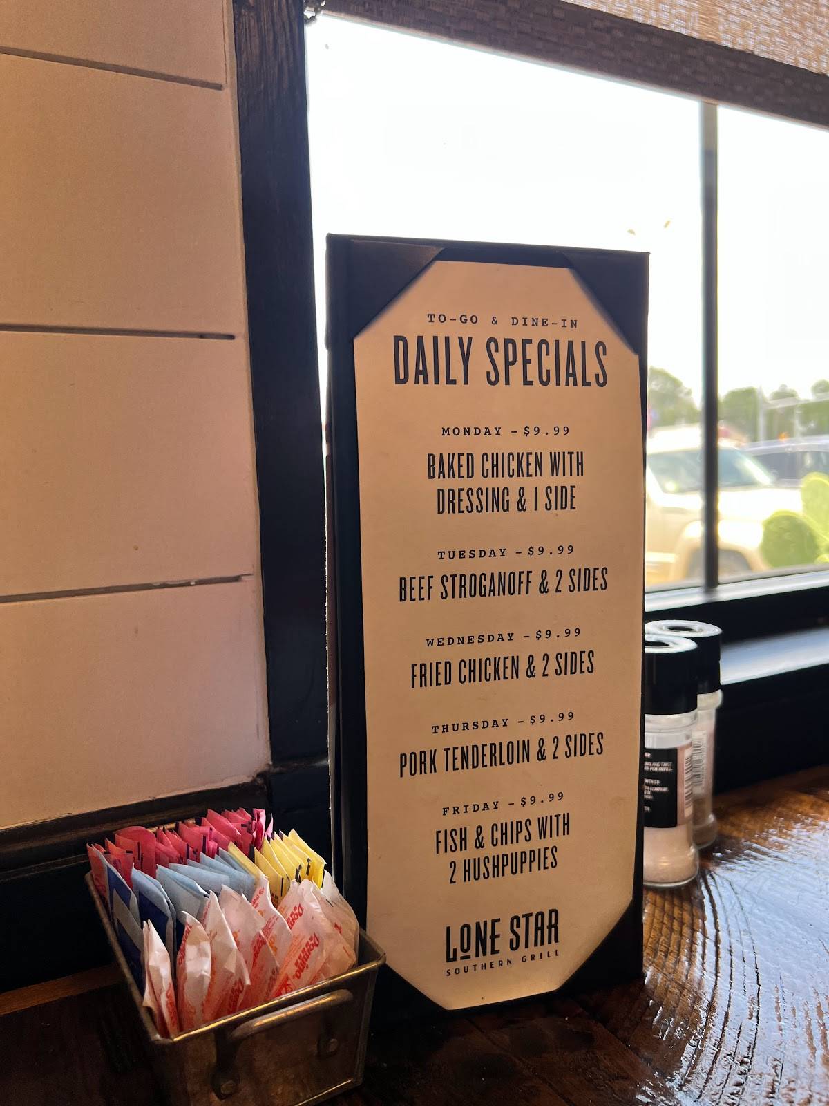 Menu at Lone Star Southern Grill steakhouse, Brenham