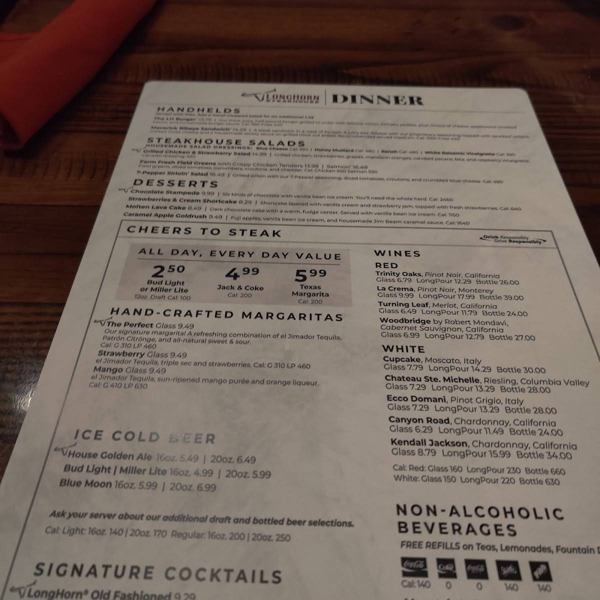 Menu at LongHorn Steakhouse, Midvale, 963 East Fort Union Blvd