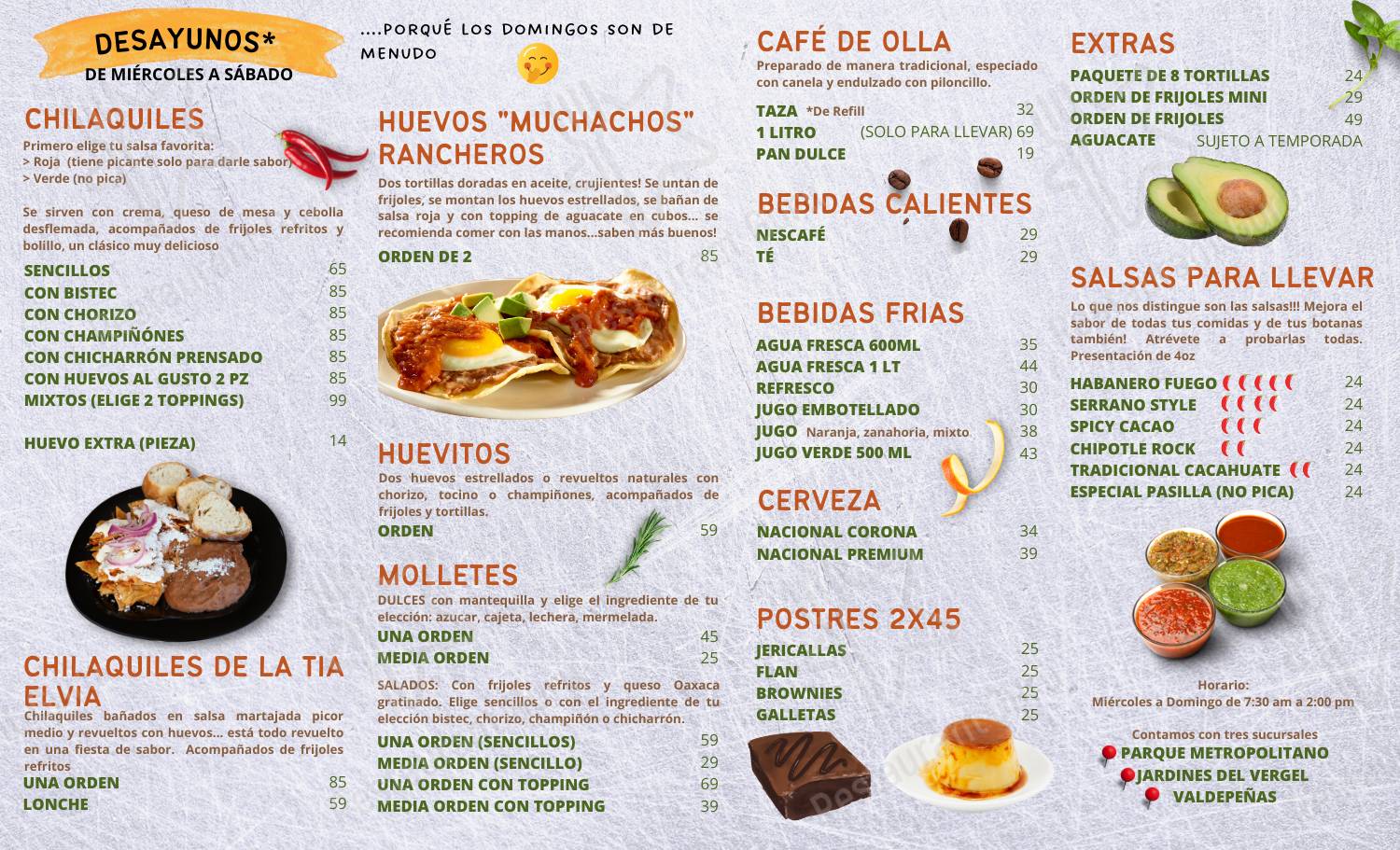 Carta del restaurante Los Muchachos del Zapopan Menuderia Parque ...