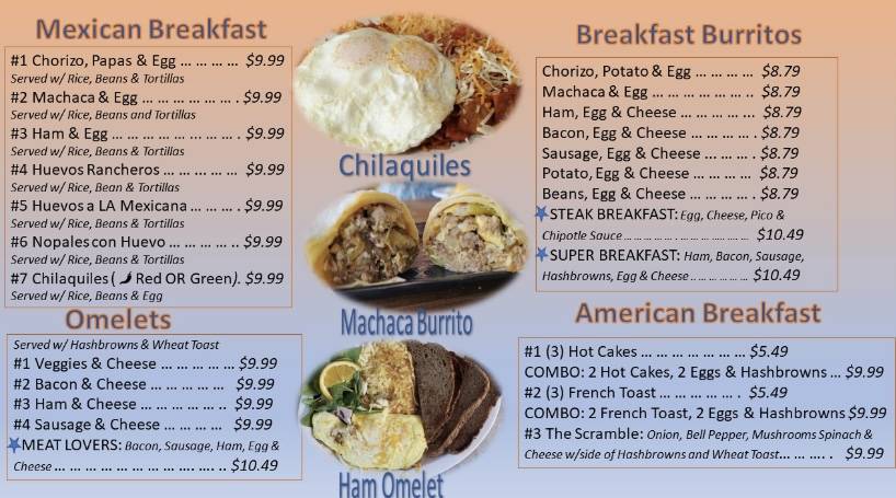 Menu at Los Reyes Mexican Food restaurant, Moreno Valley