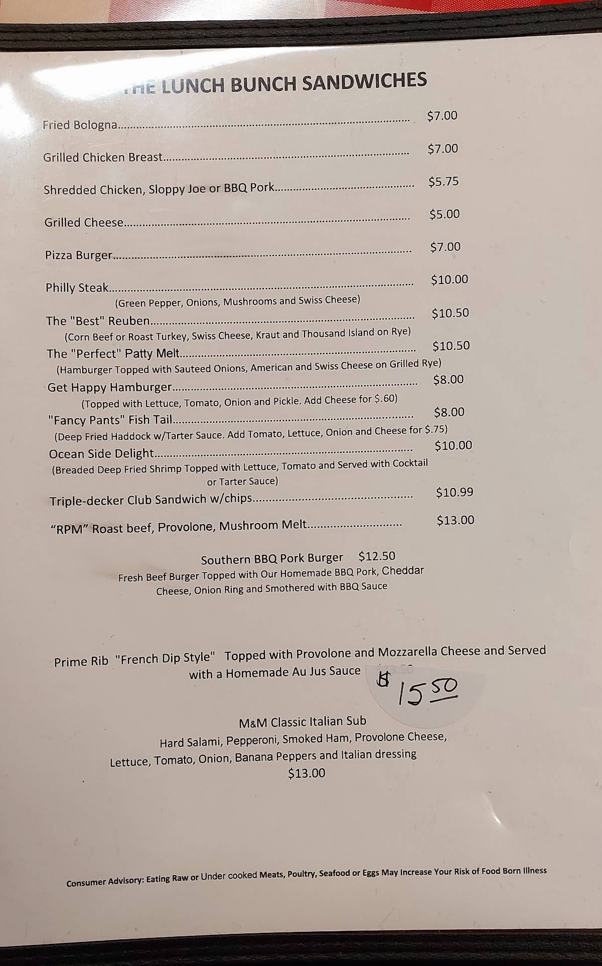 Menu at M & M Family Diner restaurant, Logan, 34 W Main St