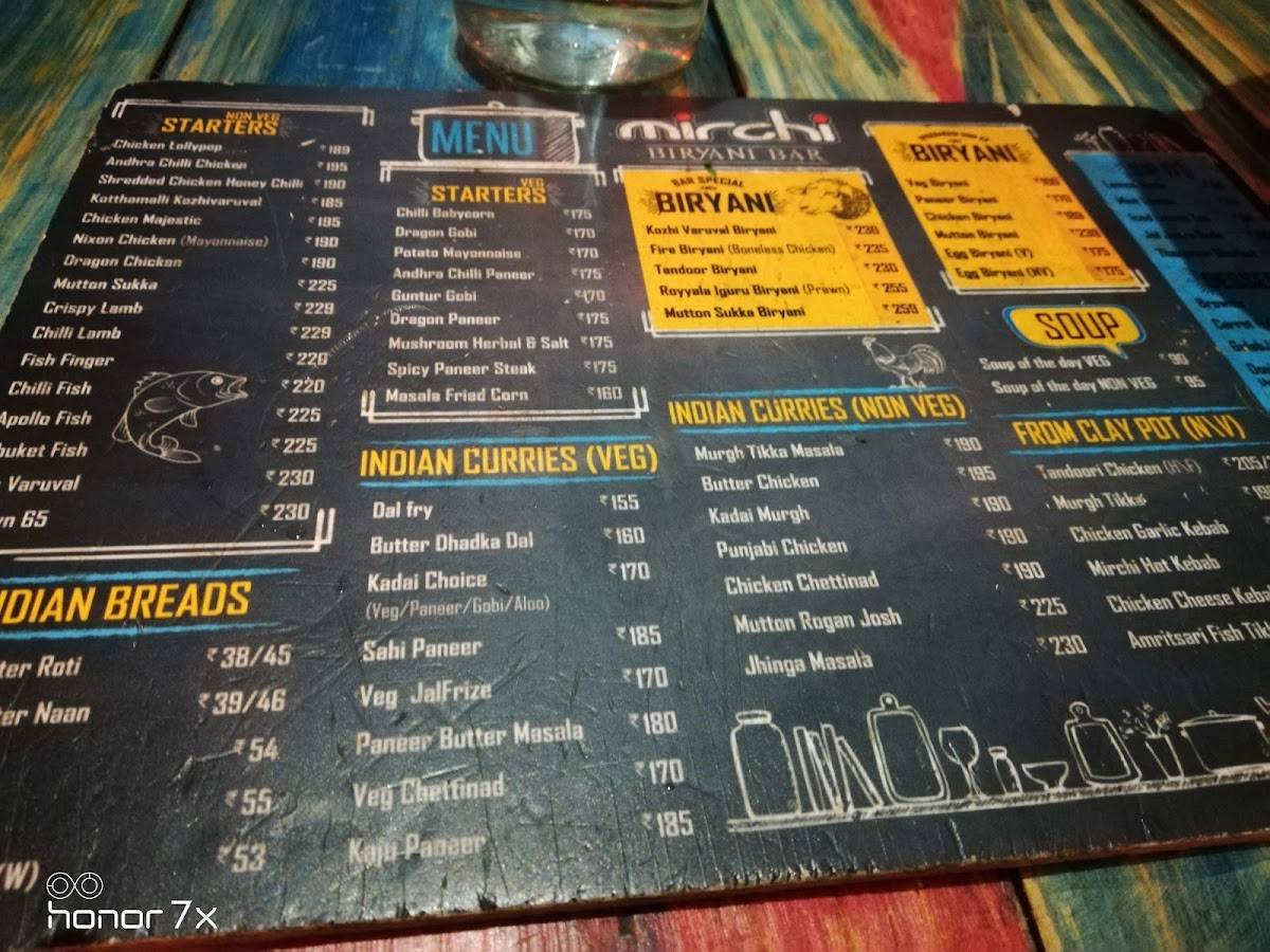 Menu at MIRCHI BIRYANI BAR, Chennai, 175