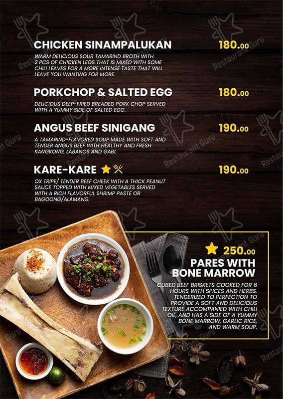 Menu at Mad Cafe, Quezon City