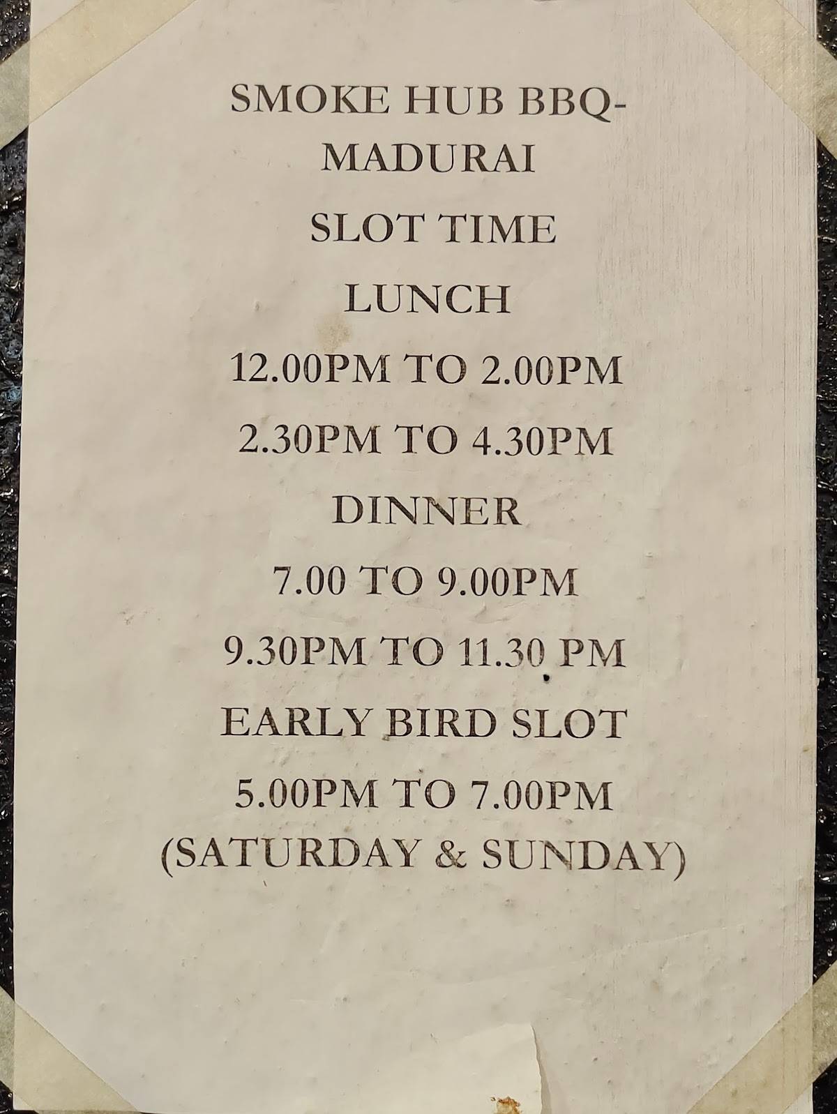 Menu at Smoke Hub Barbeque - Madurai, Madurai