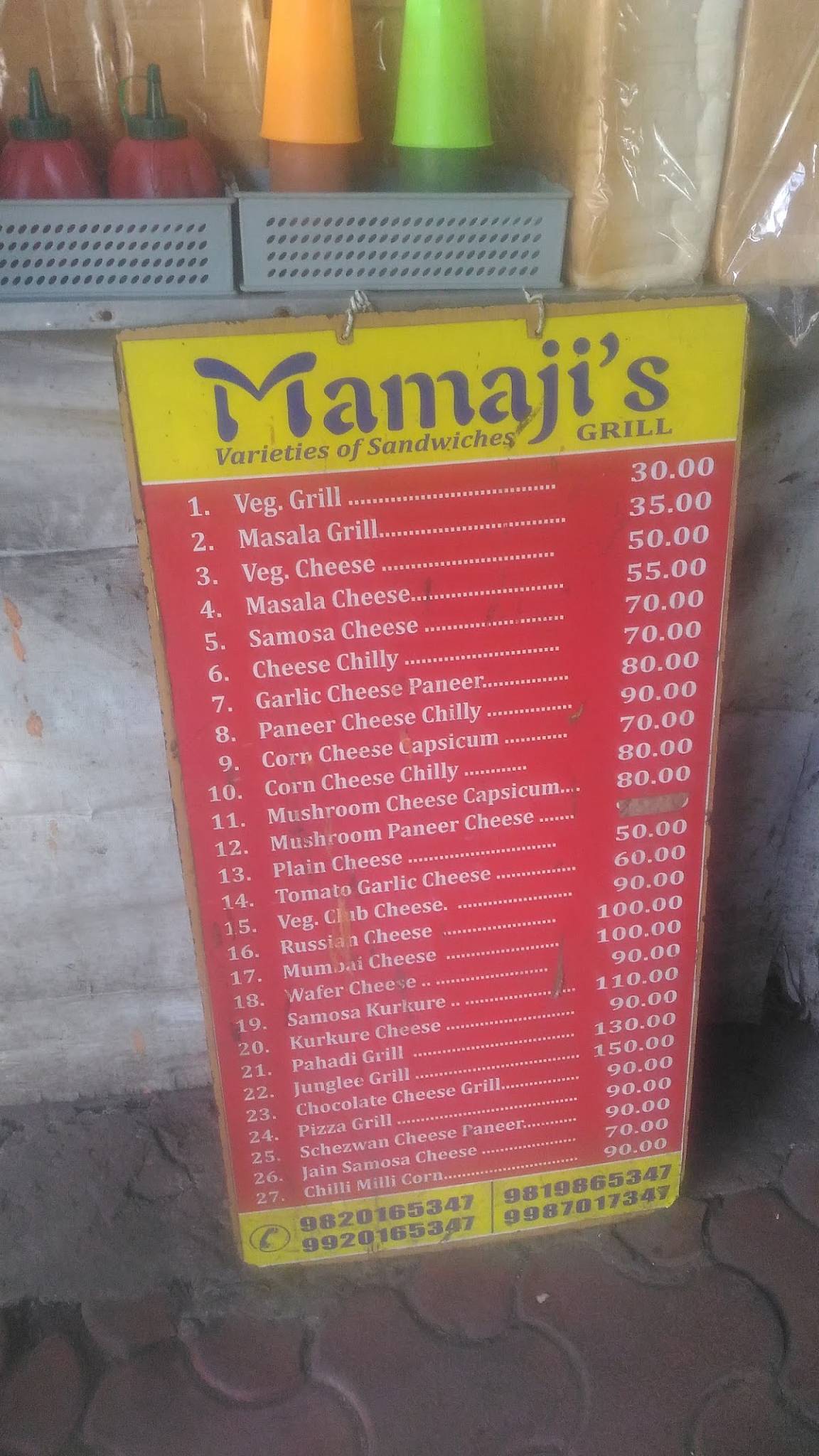 Menu at Mamaji's Grill, Mumbai, 402