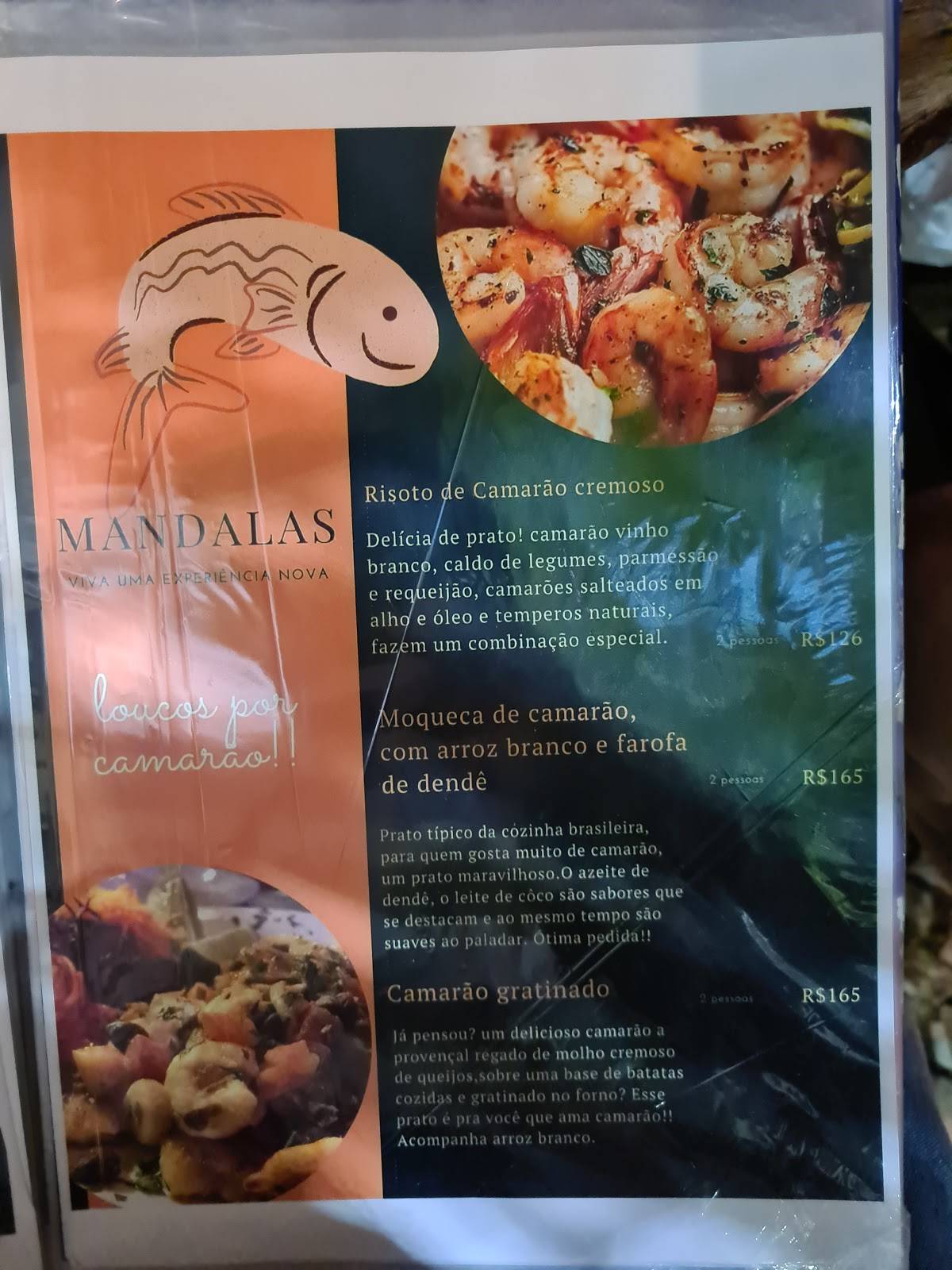 Menu em Mandalas Steakhouse & Bar, Bombinhas