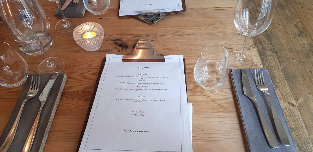 Menu at Marg & Bein restaurant, Bergen