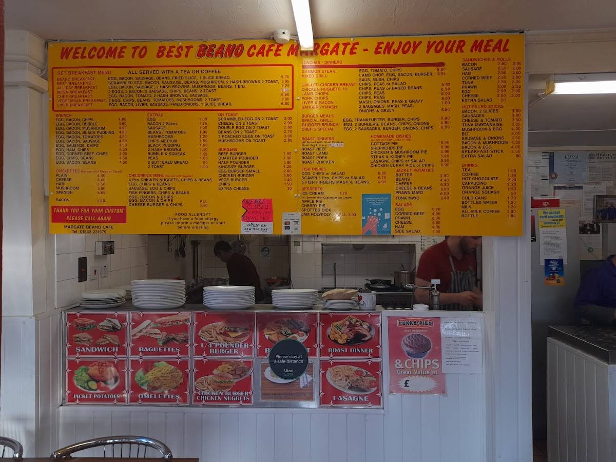 Menu at Best Beano Cafe & Restaurant, Margate, 1 Dane Rd