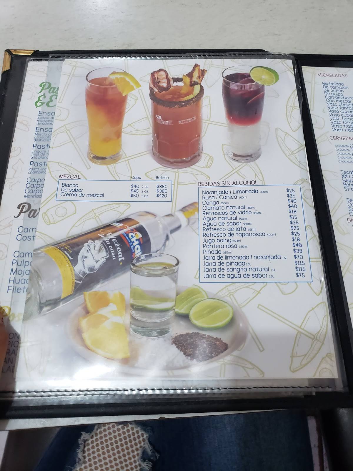 Carta del restaurante Mariscos El Chak, Morelia, Laguna del Parras 79