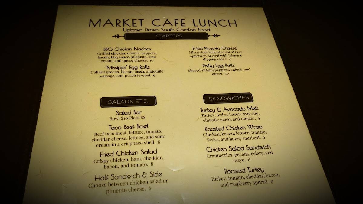 Menu at Market Cafe, Louisville, W Main St