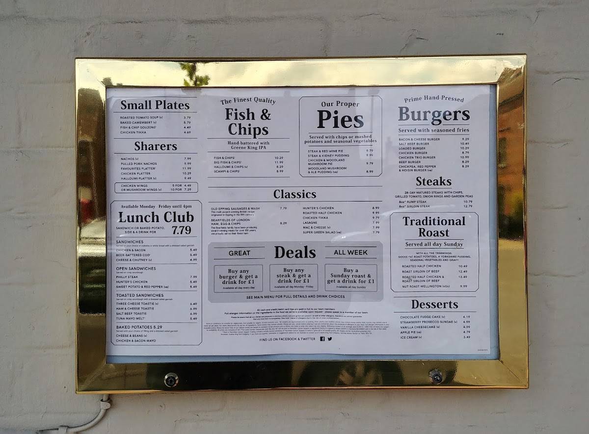 Menu at Royal Oak pub & bar, Marlborough