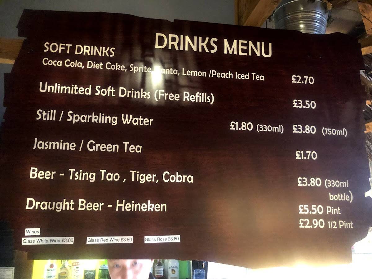 Menu at Max Orient restaurant, London