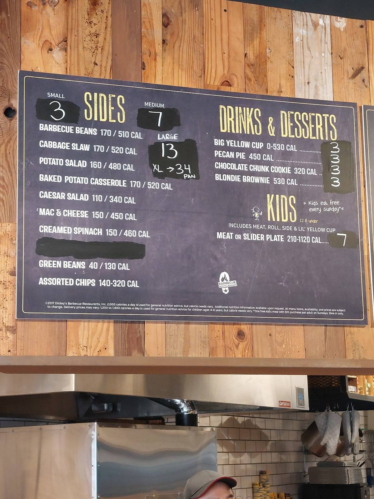 Menu at Dickey's Barbecue Pit, Washington