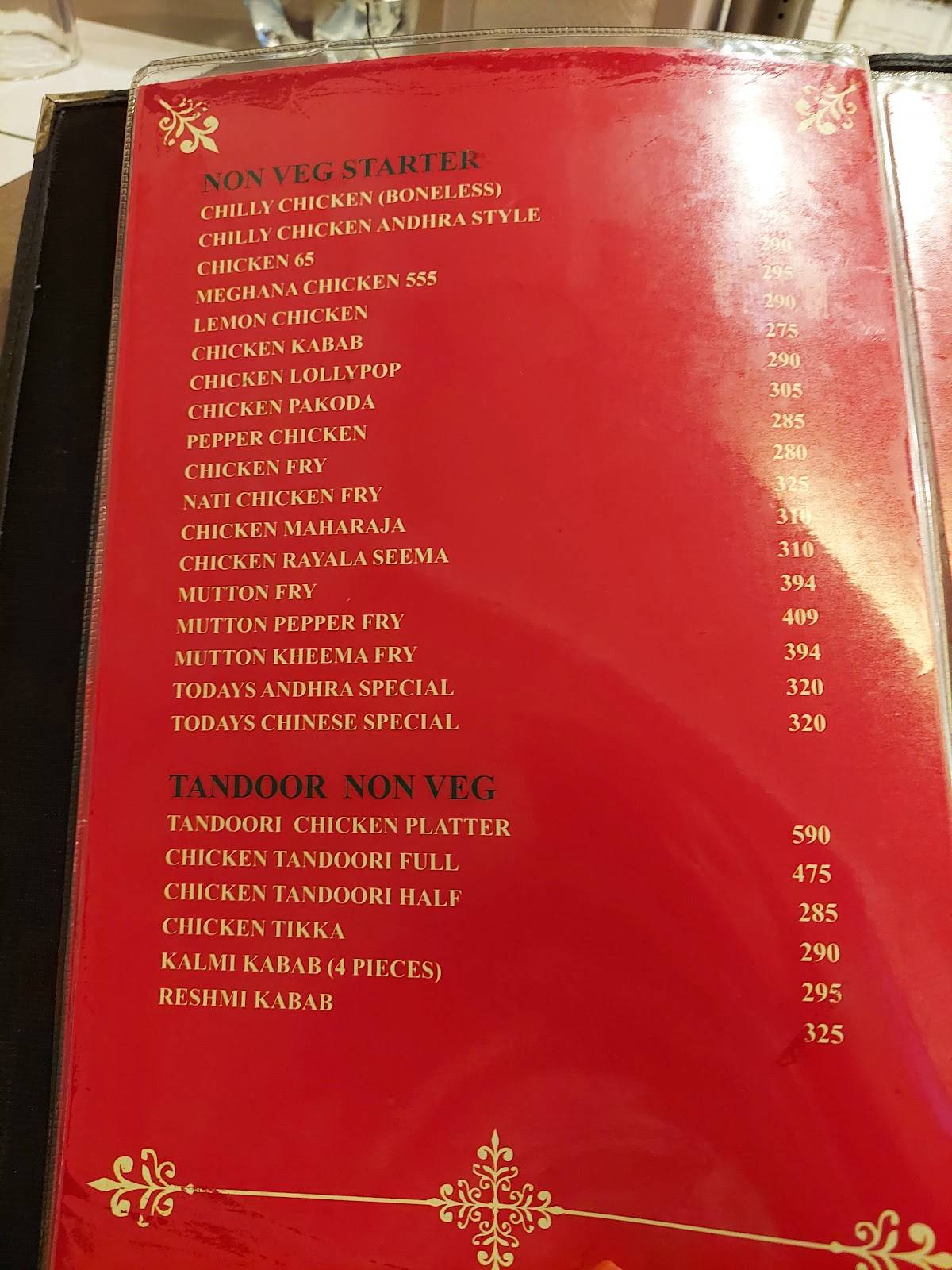 Menu at Meghana Foods Residency Road, Bengaluru, Jayalakshmi Chambers