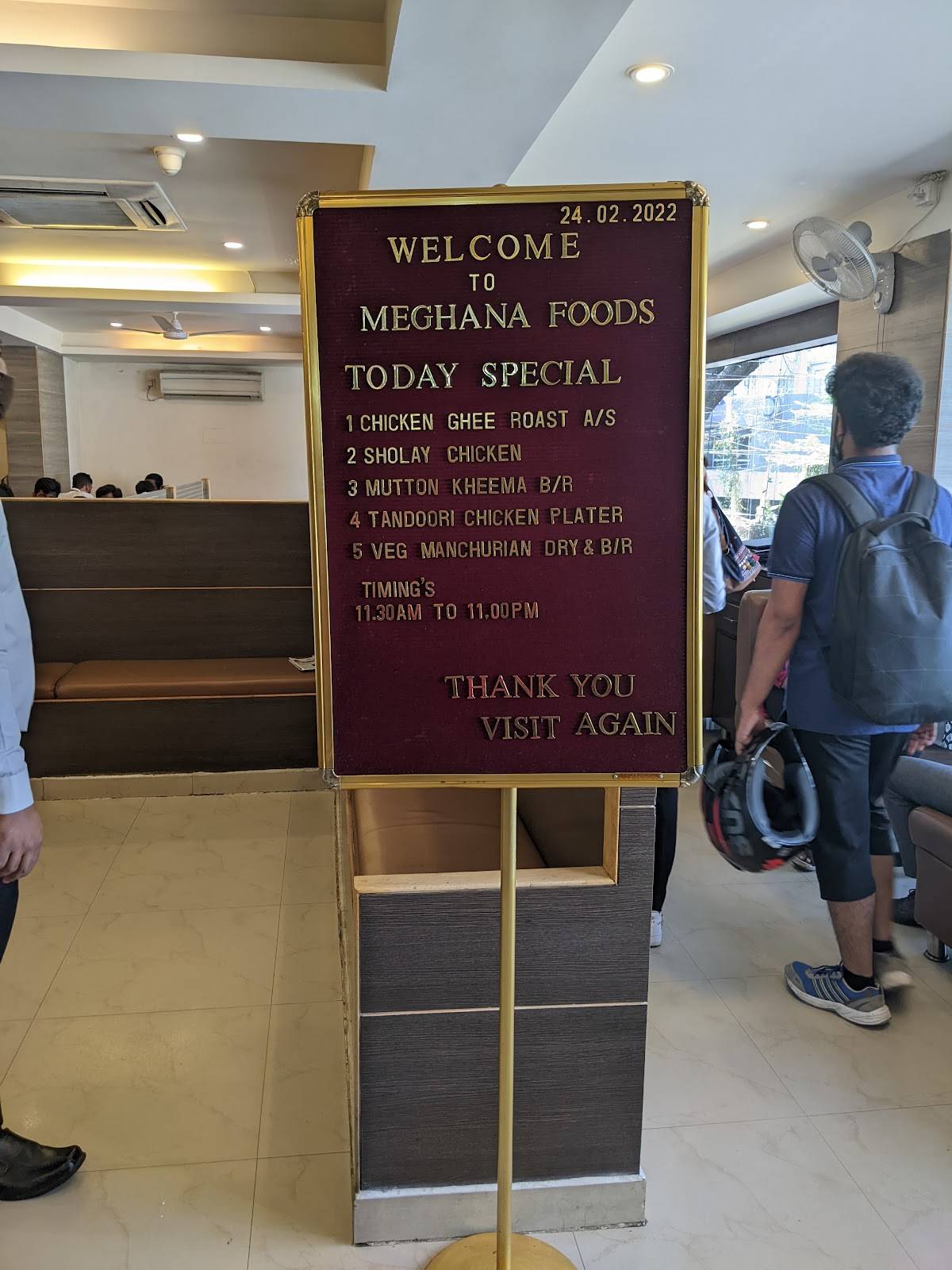 Menu at Meghana Foods Residency Road, Bengaluru, Jayalakshmi Chambers