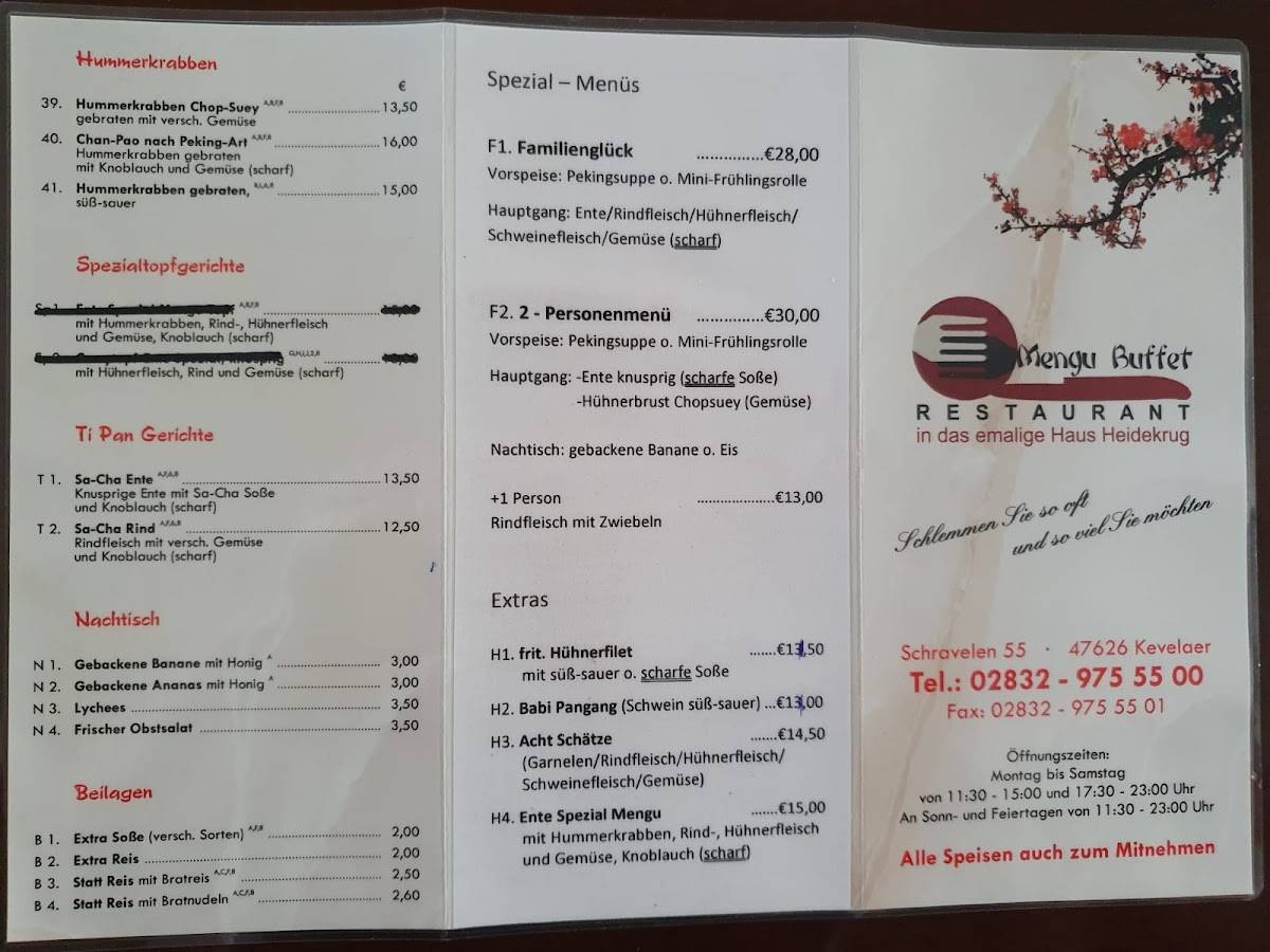 Speisekarte von Mengu Buffet restaurant, Kevelaer