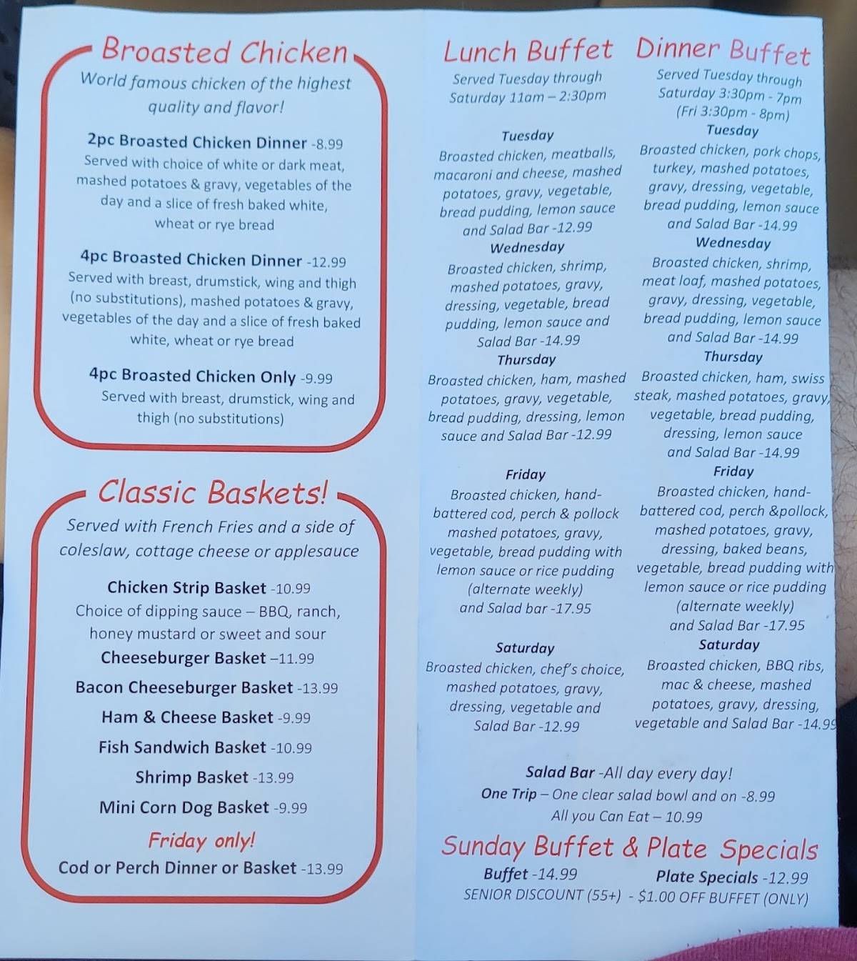 Menu at Middleton Diner restaurant, Middleton