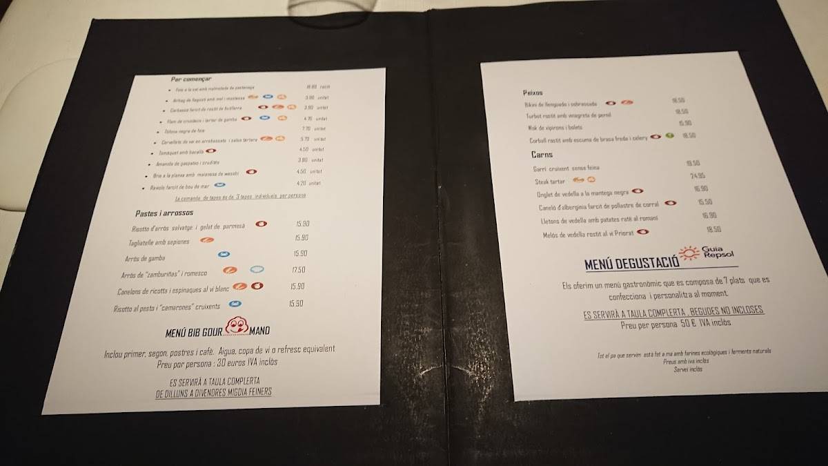 Menu at Mirko Carturan Restaurant, Caldes de Montbui