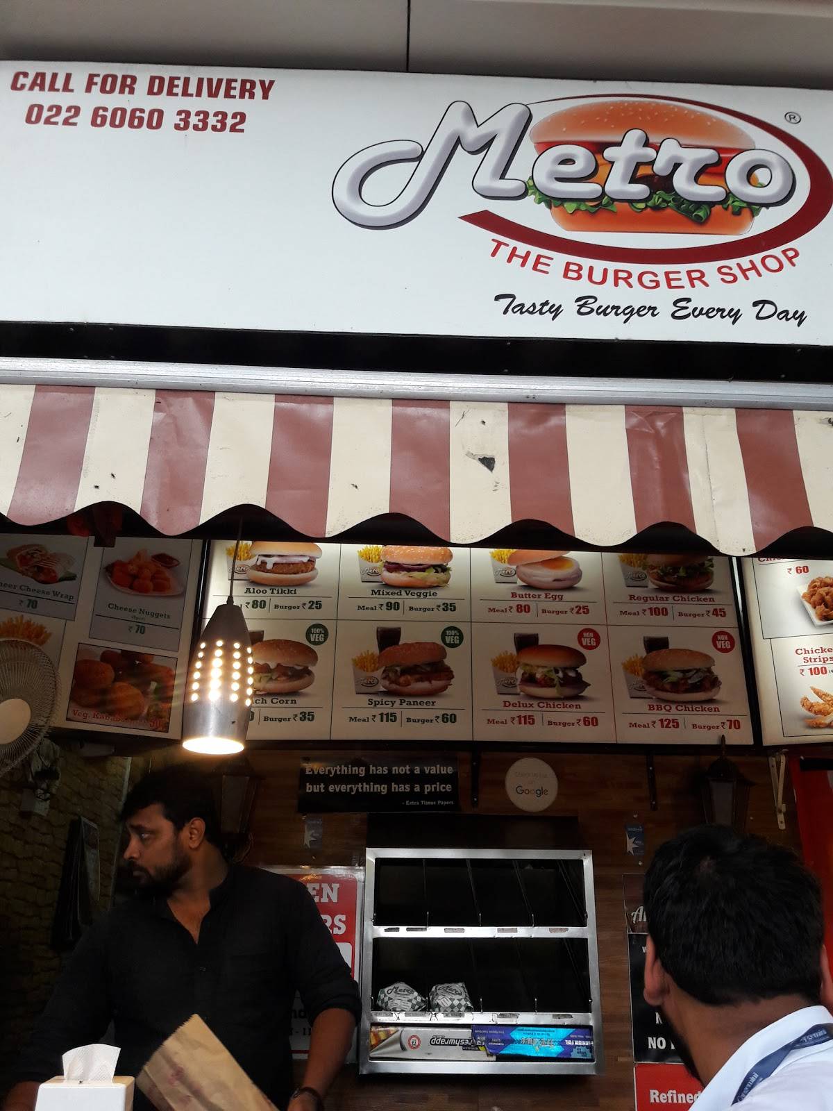 Menu at Metro The burger Shops, Mumbai, Gulati Service Center