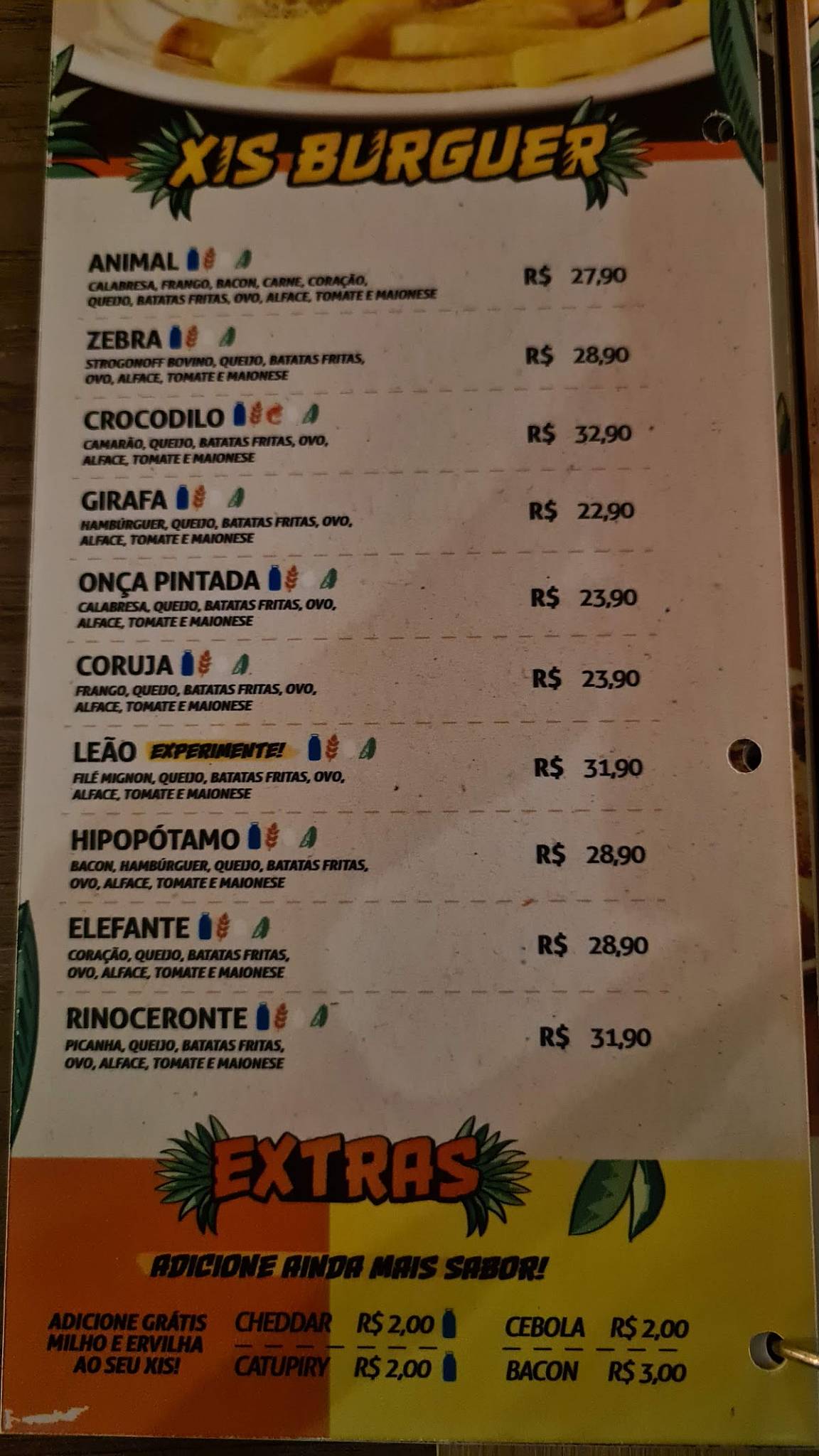 Menu em Mundo Animal Lanchonete Temática Florianópolis - Comidas e ...