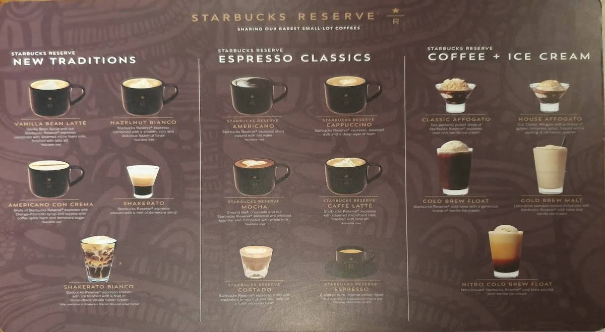 Menu at Starbucks Reserve - Westgate Center Alabang cafe, Muntinlupa