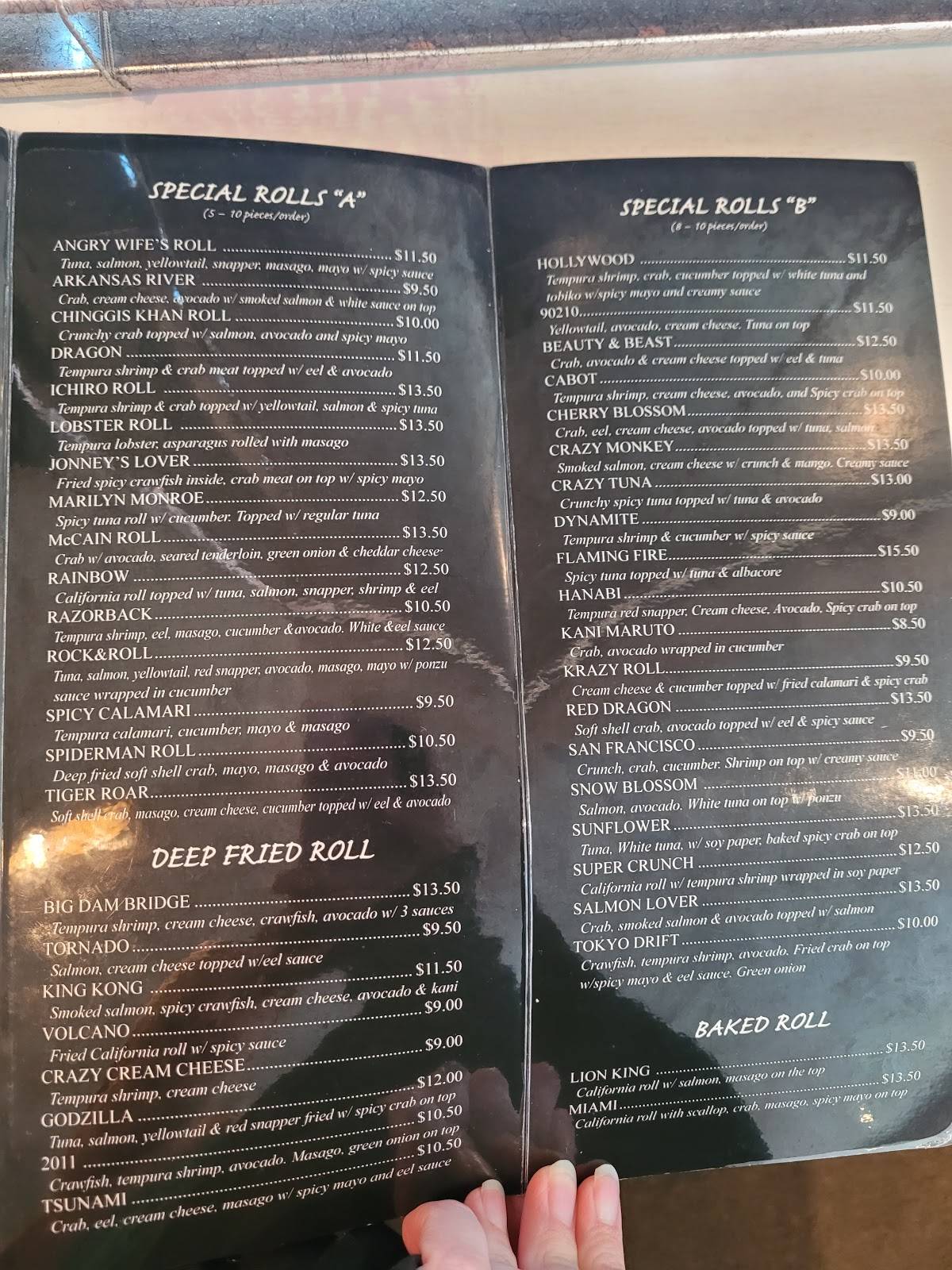 Menu at Naru Sushi & Grill restaurant, Cabot