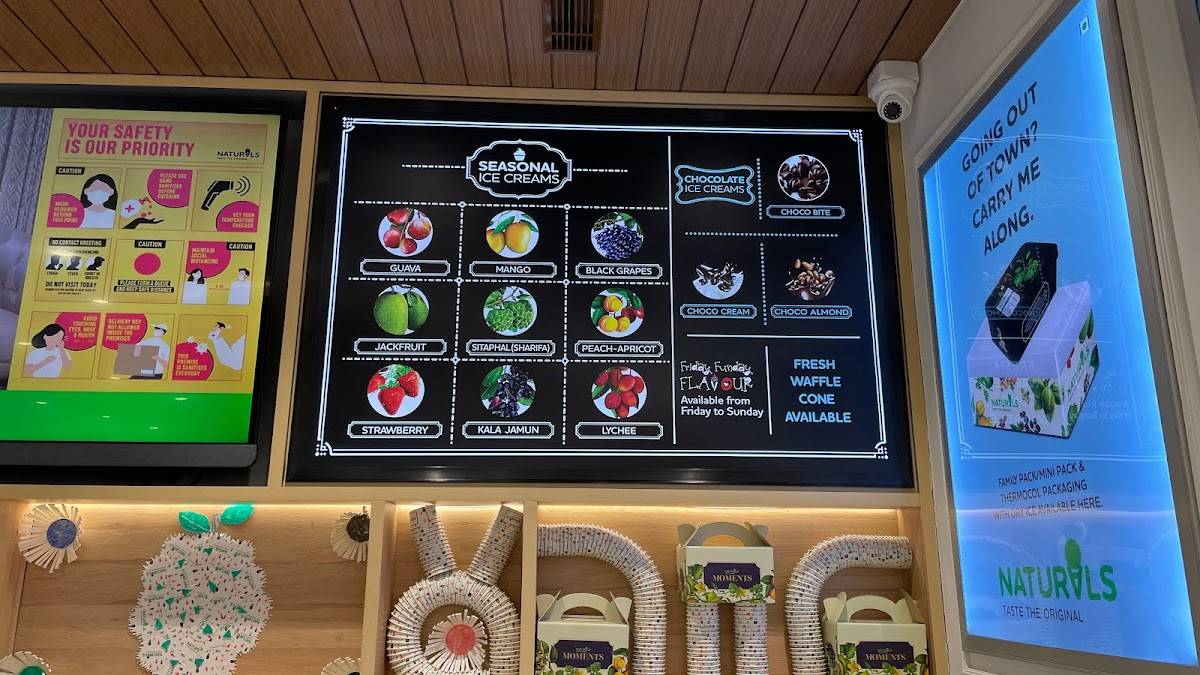 Menu at Natural Ice Cream, Kochi, 38/3196