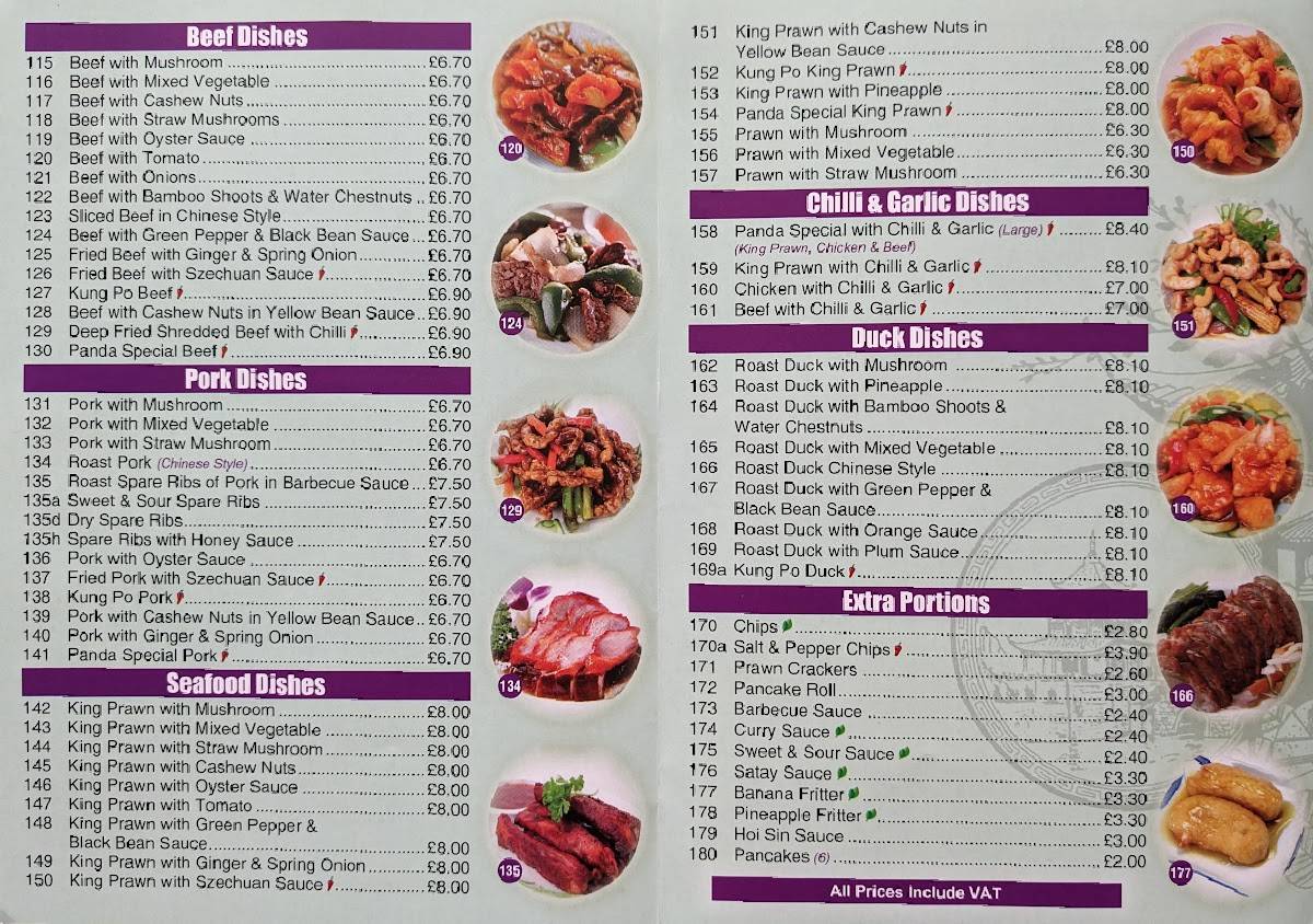 Menu at New Panda fast food, Ferndown