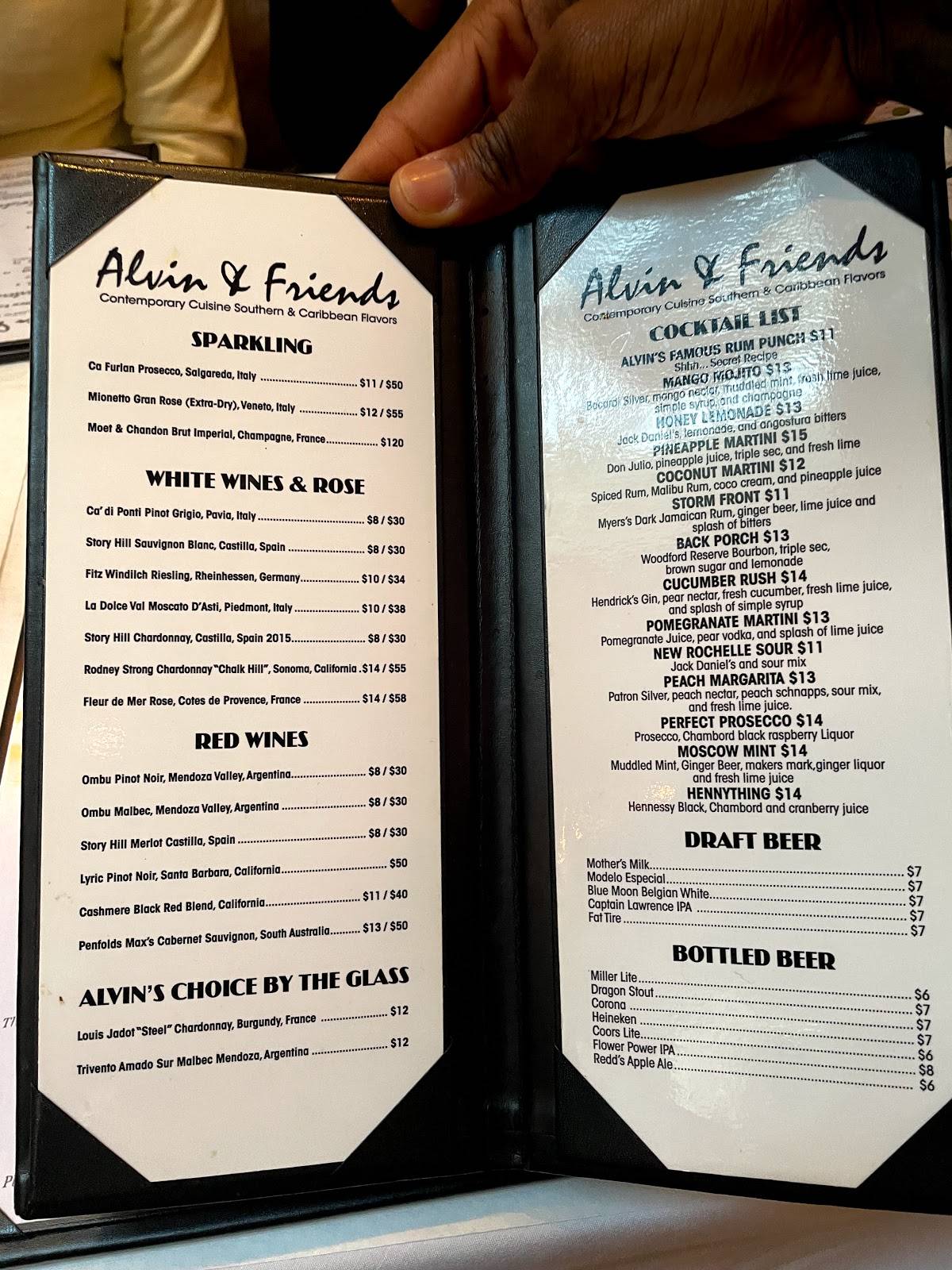 Menu at Alvin & Friends restaurant, New Rochelle
