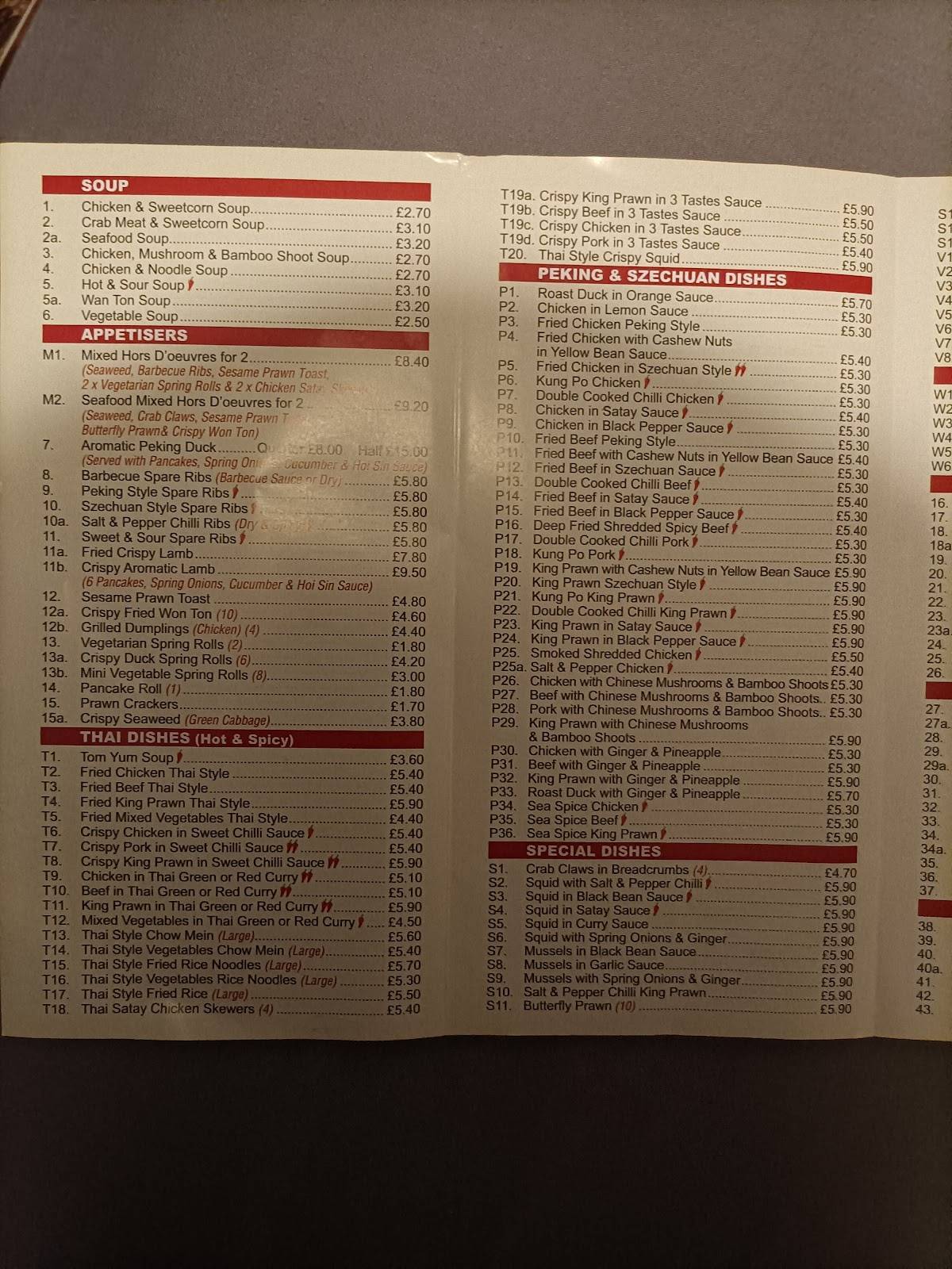 Menu at New Young's fast food, High Wycombe