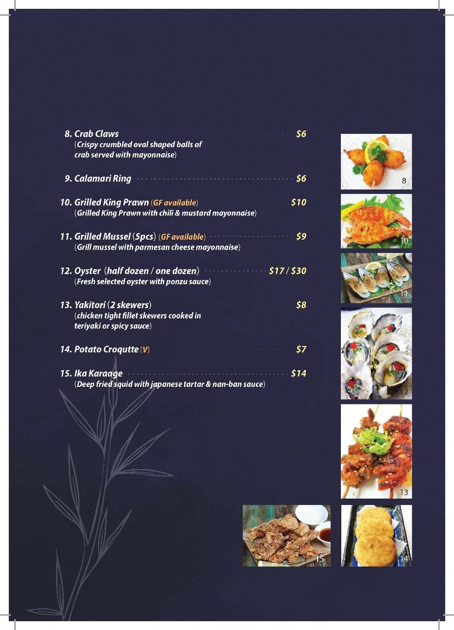 Menu at Niko Niko restaurant, Swan Hill