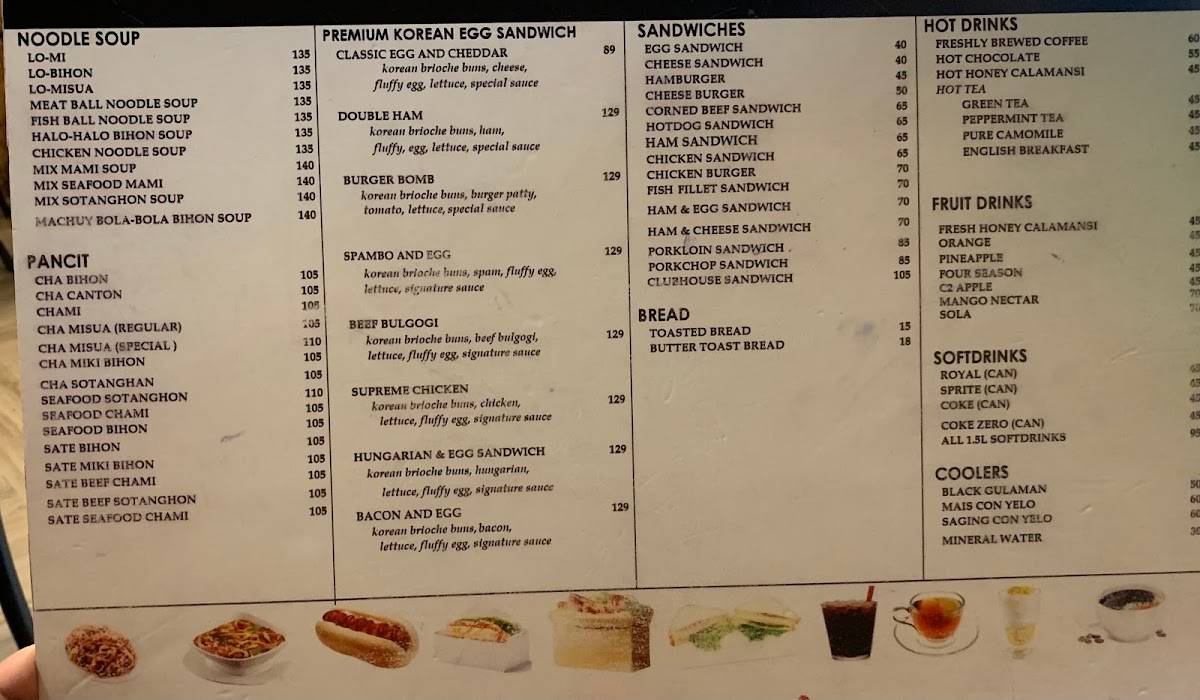 Menu at Nine to Six Food House restaurant, Manila, 354 Tomas Pinpin St