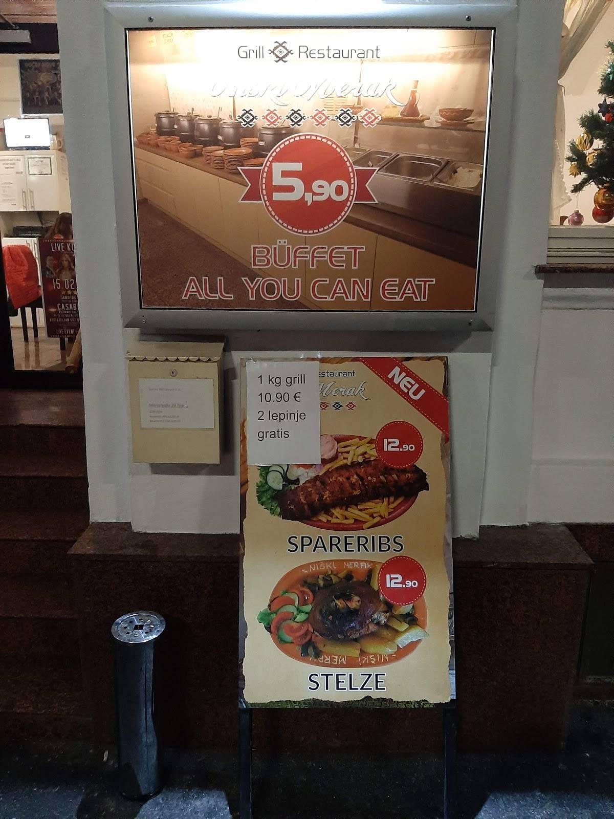 Speisekarte von Niški Merak Restaurant, Wien