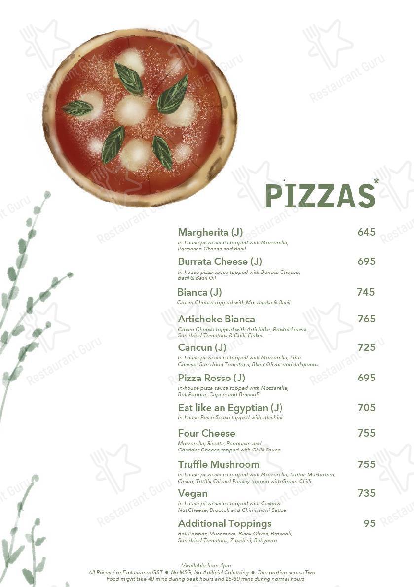 Menu at Nomads, Surat