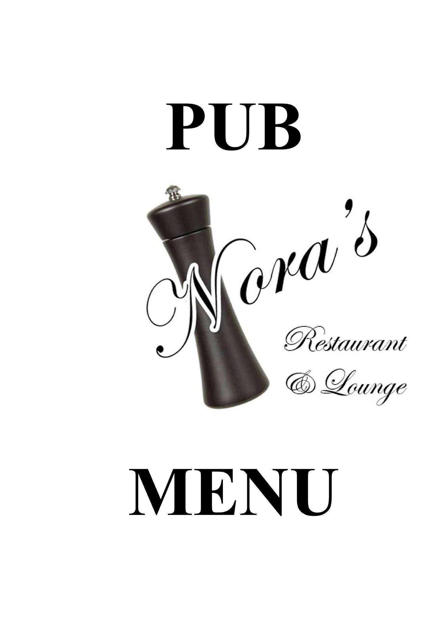 Menu at Nora's pub & bar, Southwick