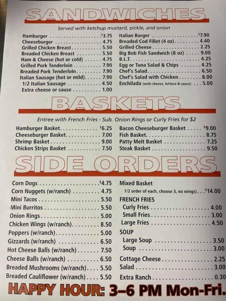 Menu at Norwood Bar & Grill, Des Moines