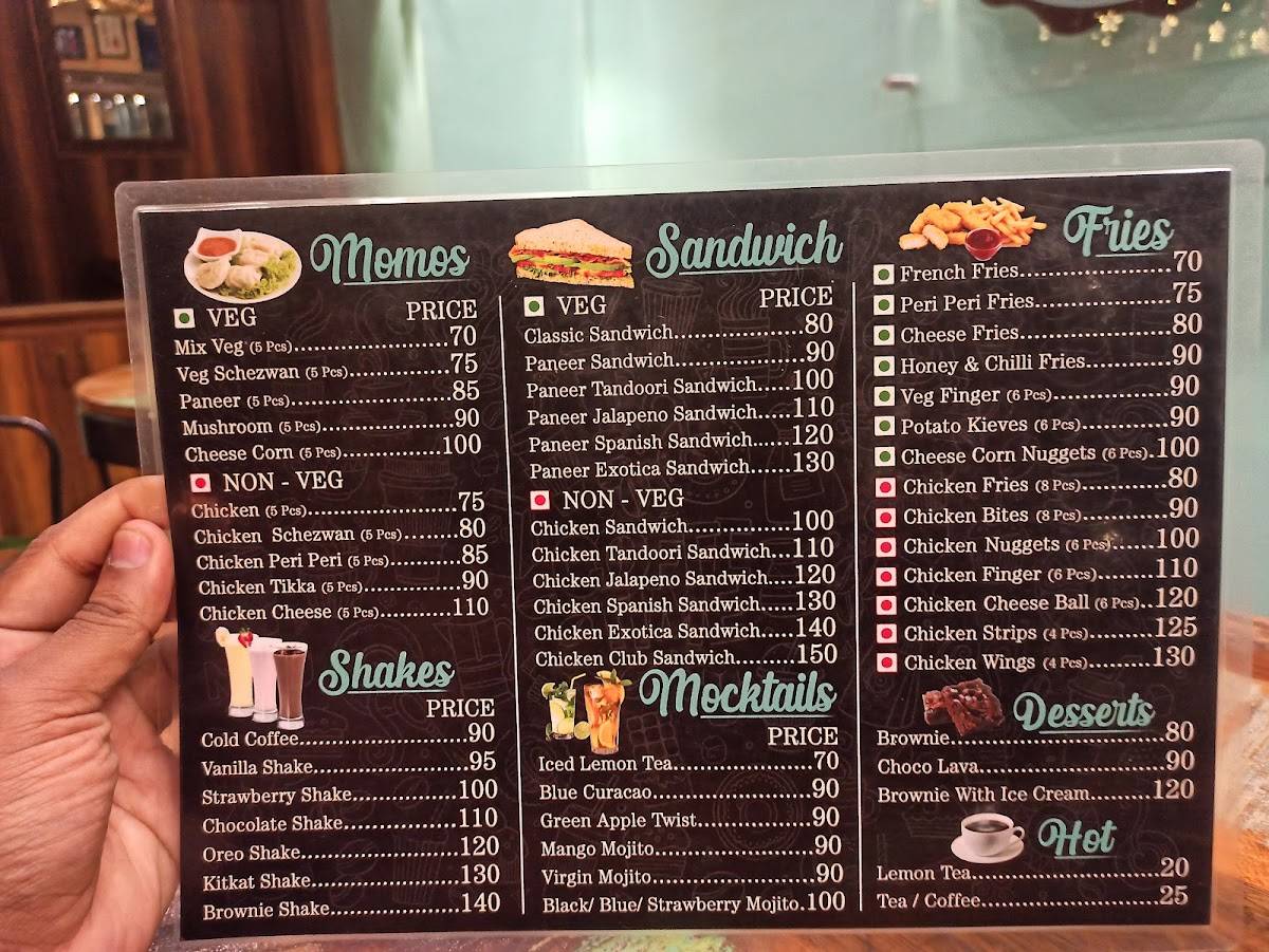 Menu at Nostalgia Cafe, Chennai