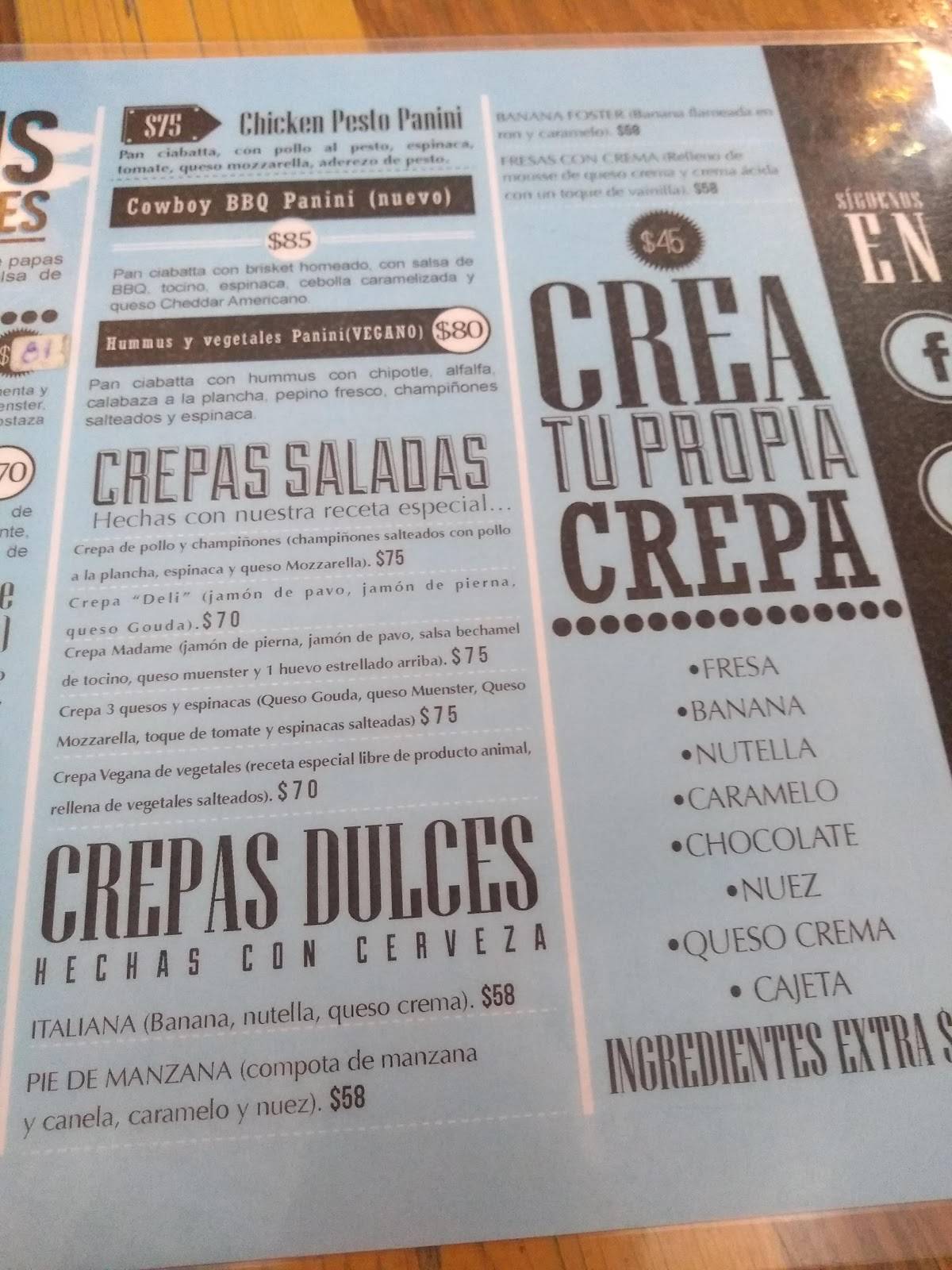 Menu at Sabor A Cielo cafeteria, Nuevo Laredo