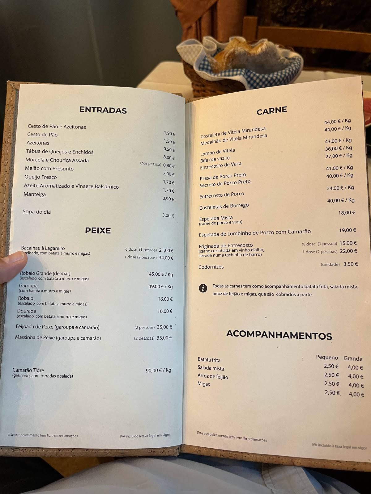 Menu em O Crispim - Restaurante Típico | Petisqueira, Fátima