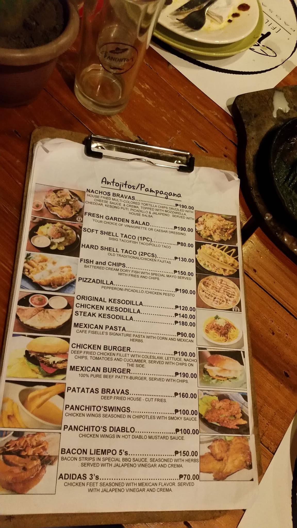 Menu at El Panchito's Fil-Mexicano Resto restaurant, Pagsanjan