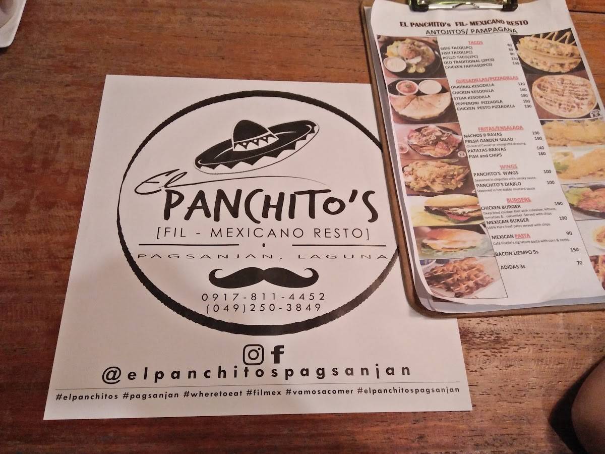Menu at El Panchito's Fil-Mexicano Resto restaurant, Pagsanjan